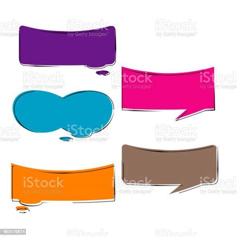거품 연설 견적 상자 집합이 화려한 개요와 프레임 템플릿 그림 이야기 0명에 대한 스톡 벡터 아트 및 기타 이미지 0명 기포 대화 풍선 문자 기호 Istock