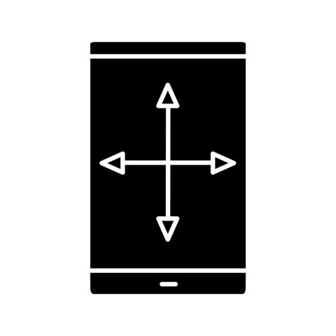 Smartphone Display Resize Glyph Icon Drag Gesture Arrow Silhouette Symbol Negative Space