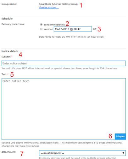 Setting Up Notices Smartbots Documentation Second Life Bot Hosting