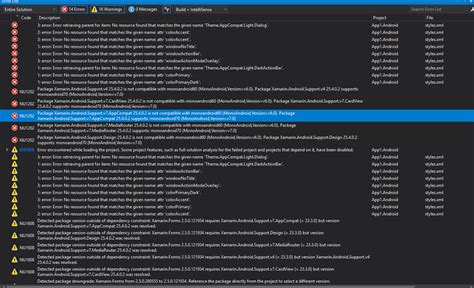 Xamarinforms Xamarin Updating Nuget Packages Caused Errors Stack