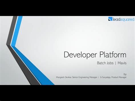 LeadSquared For Developers YouTube
