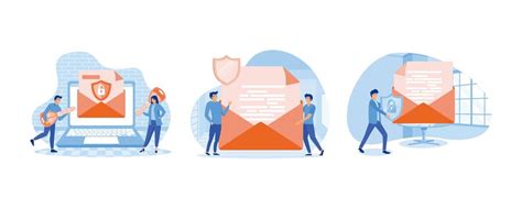 premium vector protecting computer data email encryption concept secure encrypted messages