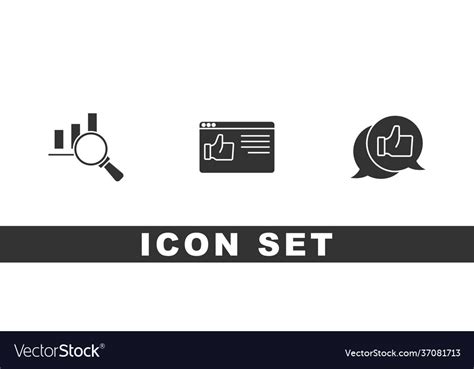 Set Magnifying Glass And Analysis Browser Window Vector Image