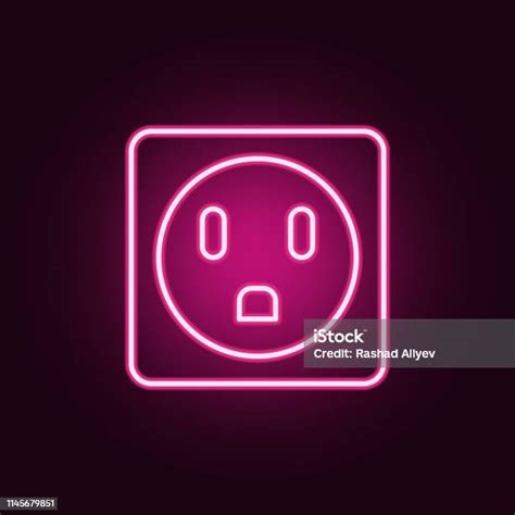 전기 콘센트 아이콘입니다 네온 스타일 아이콘에 웹의 요소입니다 웹사이트 웹 디자인 모바일 앱 정보 그래픽에 대 한 간단한 아이콘 0명에 대한 스톡 벡터 아트 및 기타 이미지