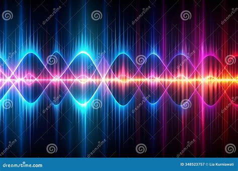 Abstract Colorful Sound Wave Glowing Vibrant Energy Pulses Dynamic Audio Visualizer Stock