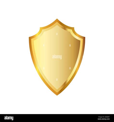 Golden Shield Icon Vector Illustration Golden Shield Isolated On White Background Stock Vector