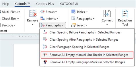 how to remove empty lines in word