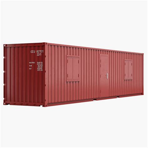Container Office Red 3d Model 39 3ds Blend C4d Fbx Max Ma Lxo Obj Gltf Upk