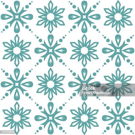 스페인어 포르투갈어 복고풍 스타일의 세라믹 타일을위한 파란색 원활한 패턴 파란색 흰색 파스텔 벡터 일러스트 레이 션 Eps Square 0명에 대한 스톡 벡터 아트 및 기타