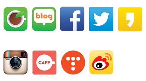 Sns 아이콘 모음입니다 네이버카페 네이버블로그 페이스북 트위터 카카오스토리 인스타그램 다음카페 다음티스토리