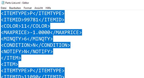 Buy Lego Parts List At Bricklink Wanted List From Xml File