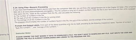 Solved 524 Using Files Numeric Processing If You Have