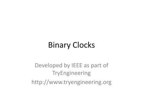 Prak1 Binary Clocks Ppt