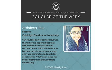 Scholar Of The Week Arshdeep Kaur