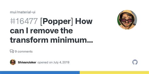 Popper How Can I Remove The Transform Minimum Value Of 5px · Issue 16477 · Muimaterial Ui