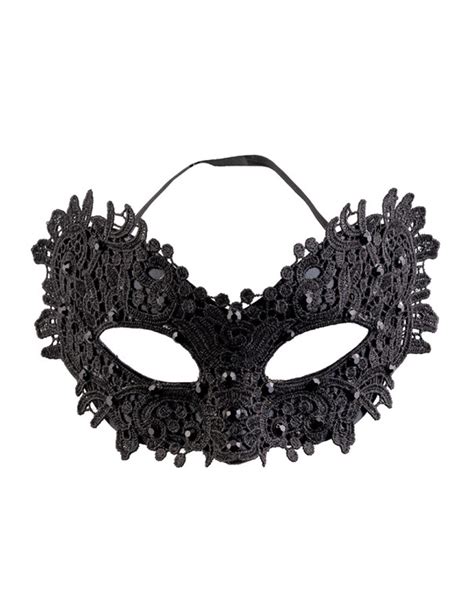 Dark Elegance Eye Mask With Lace And Rhinestones Buy ★ Horror
