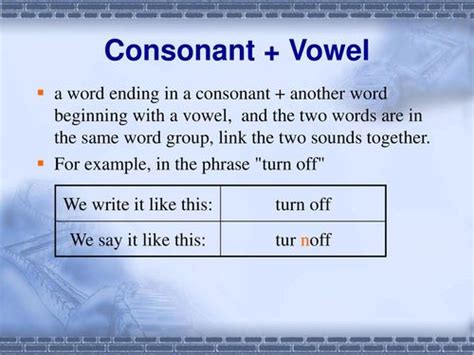 Linking Vowels To Consonants Linking Speakoclub