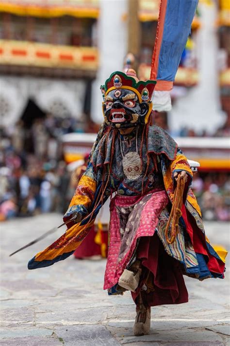 Colorful Mask Dance Also Called Cham Dance Being Performed At Hemis