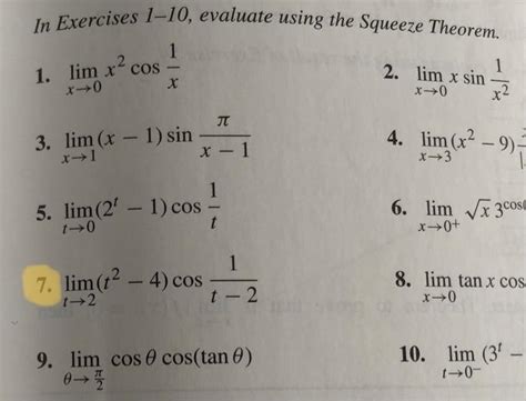 Solved Evaluate Using The Squeeze Theoremplease Include Any