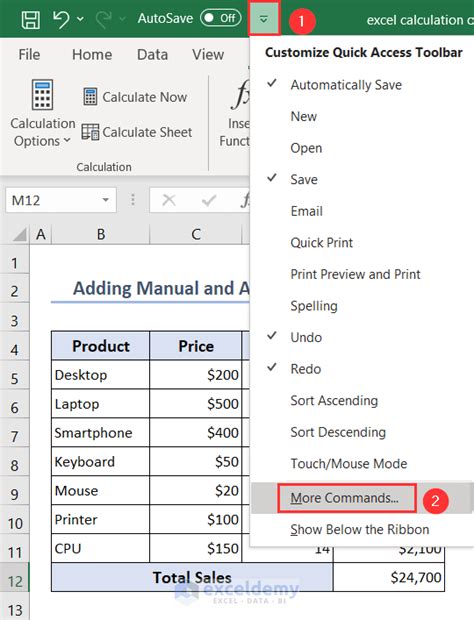 How To Use The Excel Calculation Options 6 Examples Exceldemy