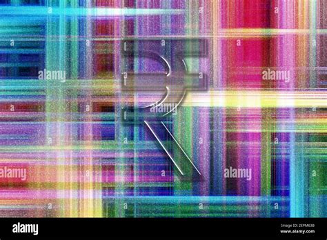 Indian Rupee INR Rupee Currency Monetary Currency Symbol Colorful Checkered Background Stock