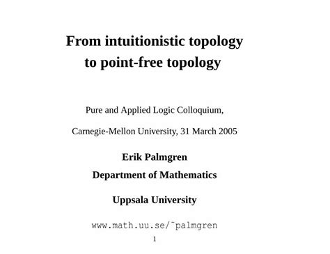 Pdf From Intuitionistic Topology To Point Free Topology Dokumen Tips