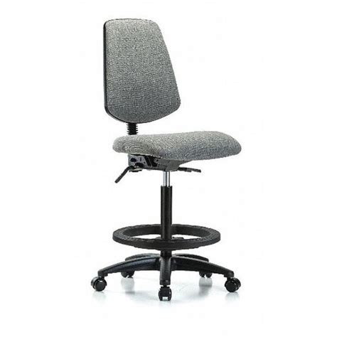Blue Ridge Ergonomics Fab Hi Bench Chair Med Bk Bf Cast Gry No Arms 26 To 35 1 2 Height