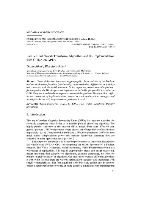 pdf parallel fast walsh transform algorithm and its implementation
