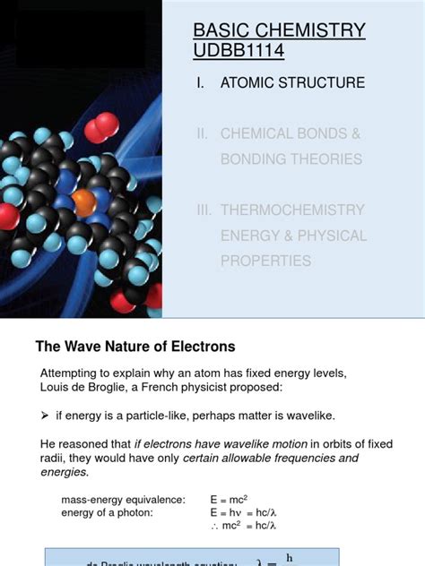Basic Chemistry Lecture Notes 2 Pdf Atomic Orbital Electron