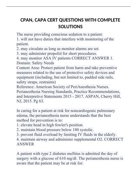 Cpan Capa Cert Questions With Complete Solutions Cpan Stuvia Us