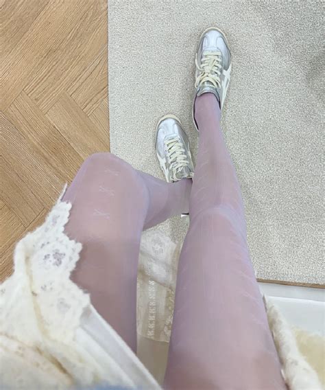 [리본 시스루 스타킹] 파스텔 컬러 리본 자수 패턴 시스루 스타킹 스트라이프 비치는 고탄력 포인트 스타킹 연보라 민트 블랙 에이블리