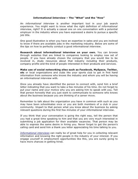 Informational Interview Request Template