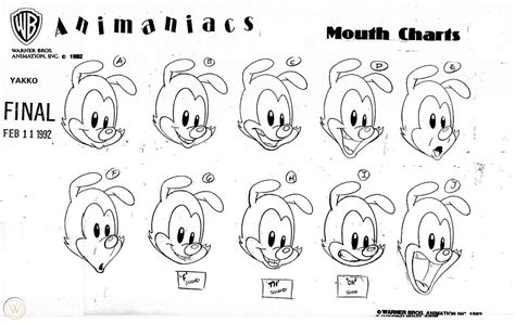 Animaniacs 1993 1998 Part 1 Model Sheets Character Models Turnarounds Concept Art R