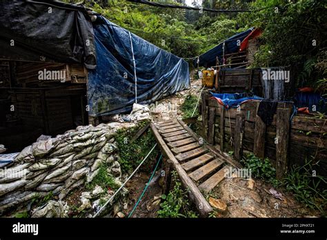 Miners In Indonesia Illegal Gold Extraction Java Asia Stock Photo