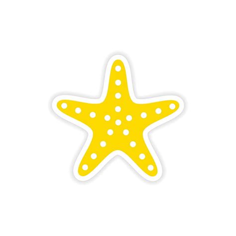 종이 바다 스타 벡터에 아이콘 스티커 현실적인 디자인 Eps Ai Uidownload