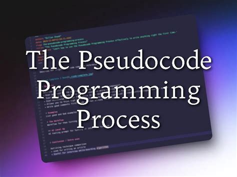 The Pseudocode Programming Process Dillon Shook