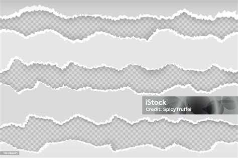 종이 페이지를 찢 어 신문 수평 찢어진 스트립 현실적인 투명 흰색 골 판지 찢 어 가장자리 벡터 배너 거친 가장자리 깨짐에 대한 스톡 벡터 아트 및 기타 이미지 Istock