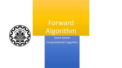 forward algorithm step by step pdf