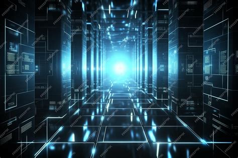 Premium Photo Abstract Composition Of Server Room Cables And Connectors