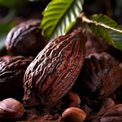 The Cocoa Tree Immediately Gives Cacao Bens Cocoa Trees Produce Stock Image Image Of Tree