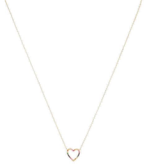 Roxanne First Heart 14kt Gold Necklace With Sapphires Roxanne First
