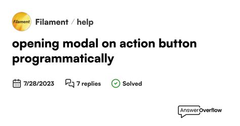 Opening Modal On Action Button Programmatically Filament