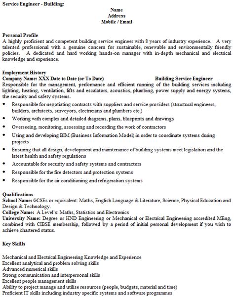 Service Engineer CV Example Icover Org Uk