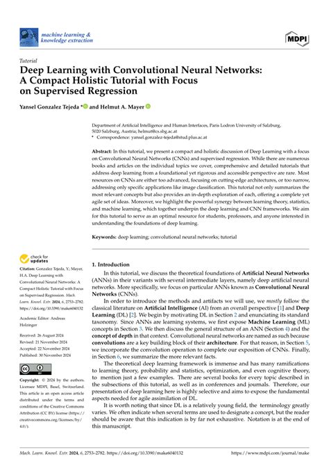 Pdf Deep Learning With Convolutional Neural Networks A Compact