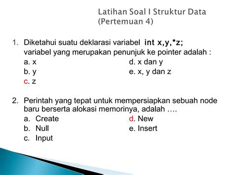 Struktur Data Soal Latihan Ppt