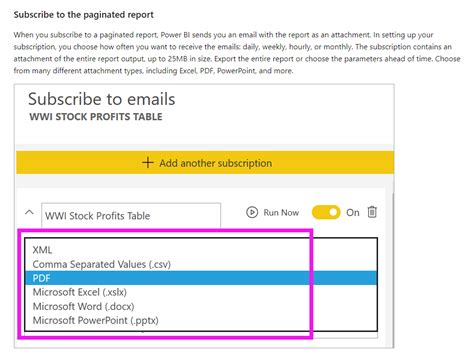 Solved Send Report In Pdf Microsoft Power Bi Community