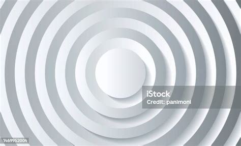그림자가있는 동심원 추상적인 배경입니다 흰색 원형 종이를 잘라냅니다 벡터 그래픽 디자인 3차원 형태에 대한 스톡 벡터 아트 및 기타 이미지 Istock