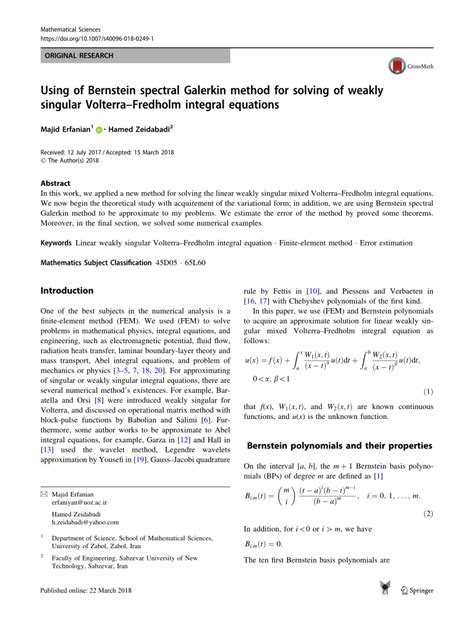 pdf using of bernstein spectral galerkin method for solving of weakly