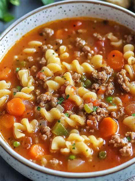 Ultimate Ground Beef Pasta Soup Delicious And Quick Comfort Food