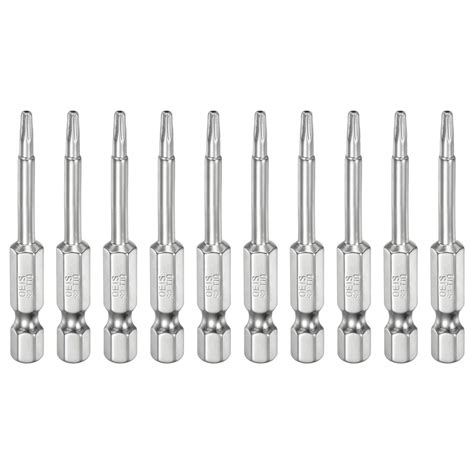 Uxcell 10pcs T10 Security Torx Bit 1 4 Hex Shank 2 S2 Steel Magnetic Tamper Resistant Star